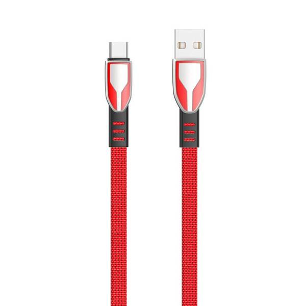 Cable with Fast Charging to 25W USB Type-C Braided Dudao 100 cm Red ...